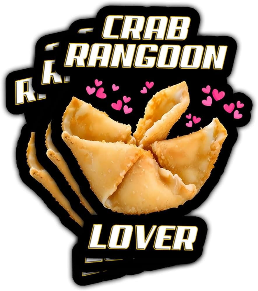 Crab Rangoon Lover Sticker, Crab Food Sticker Carb Sticker, Sticker Die ...