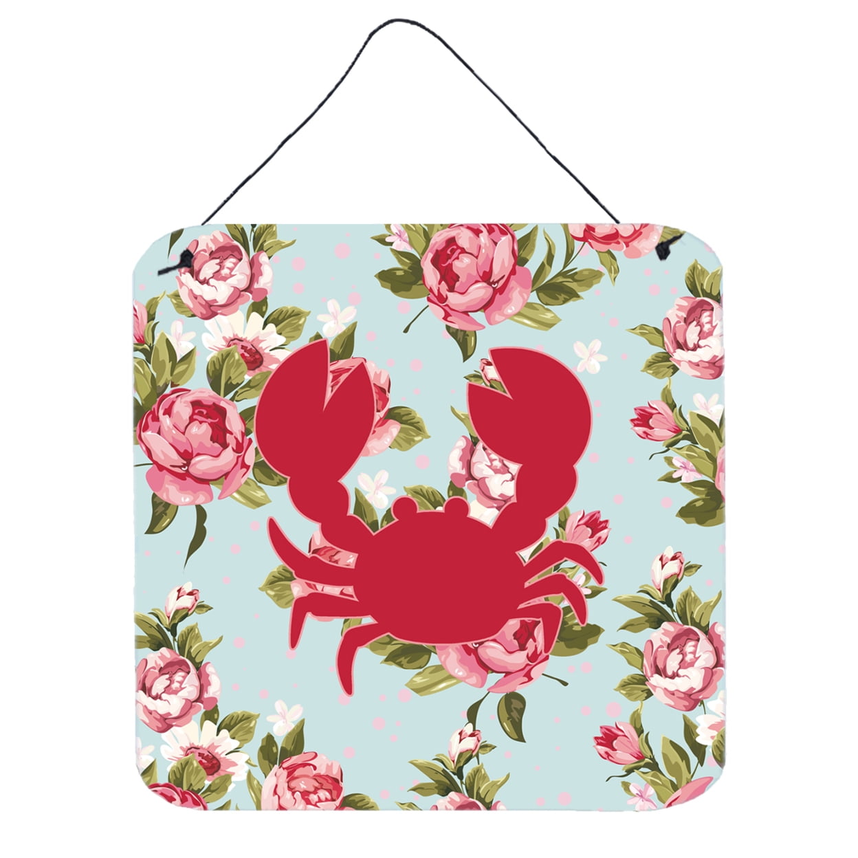 Crab Shabby Chic Blue Roses Wall or Door Hanging Prints Blue - Walmart.com
