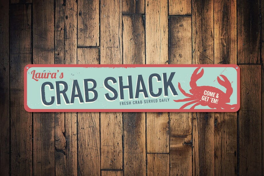 Crab Shack Sign Personalized Come & Get Em Fresh Crab Served Daily Cook ...