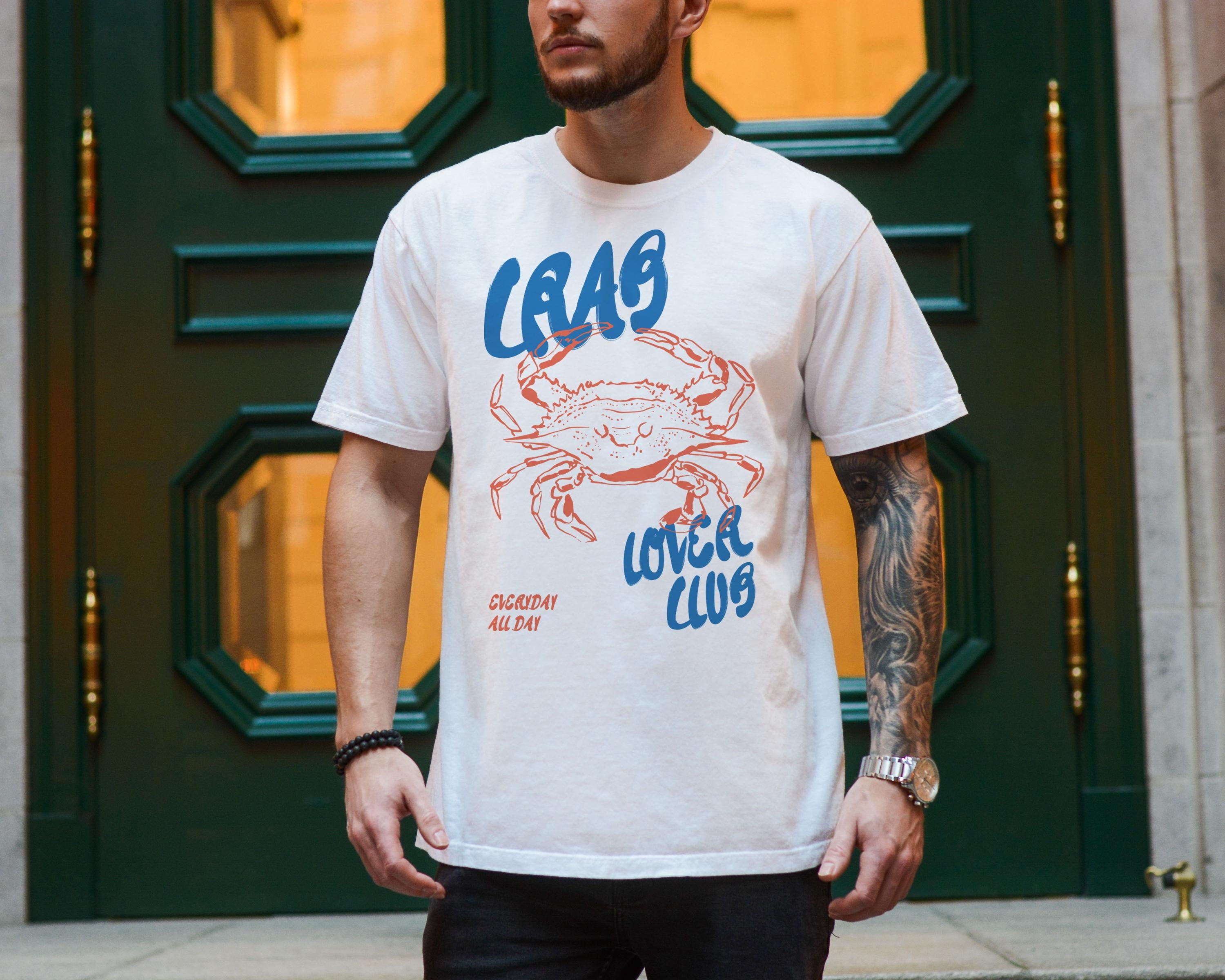 Crab Shirt, Food Tshirt, Retro Graphic Tee, Summer Shirt, Foodie T ...