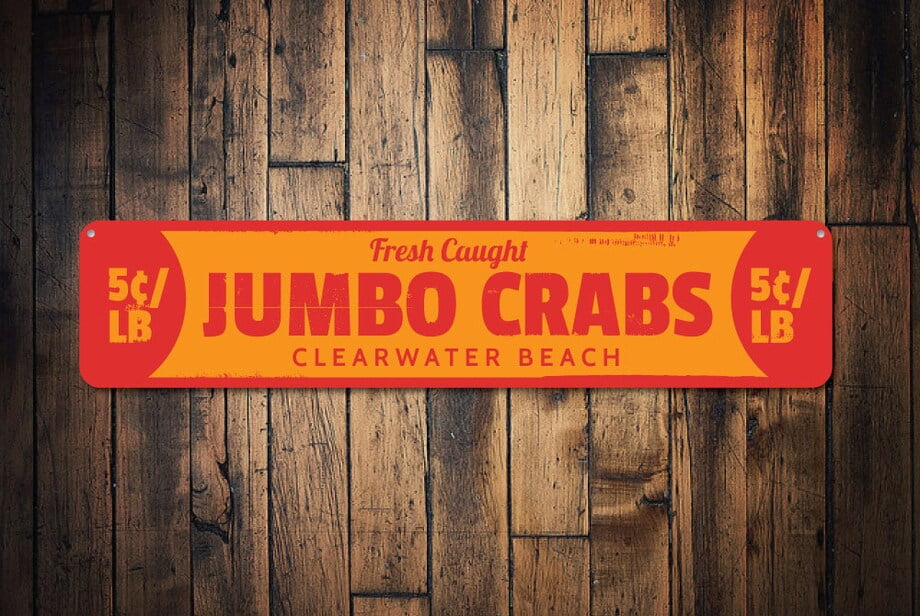 Crab Sign Personalized Jumbo Crabs Sign Beach Location Sign Custom ...