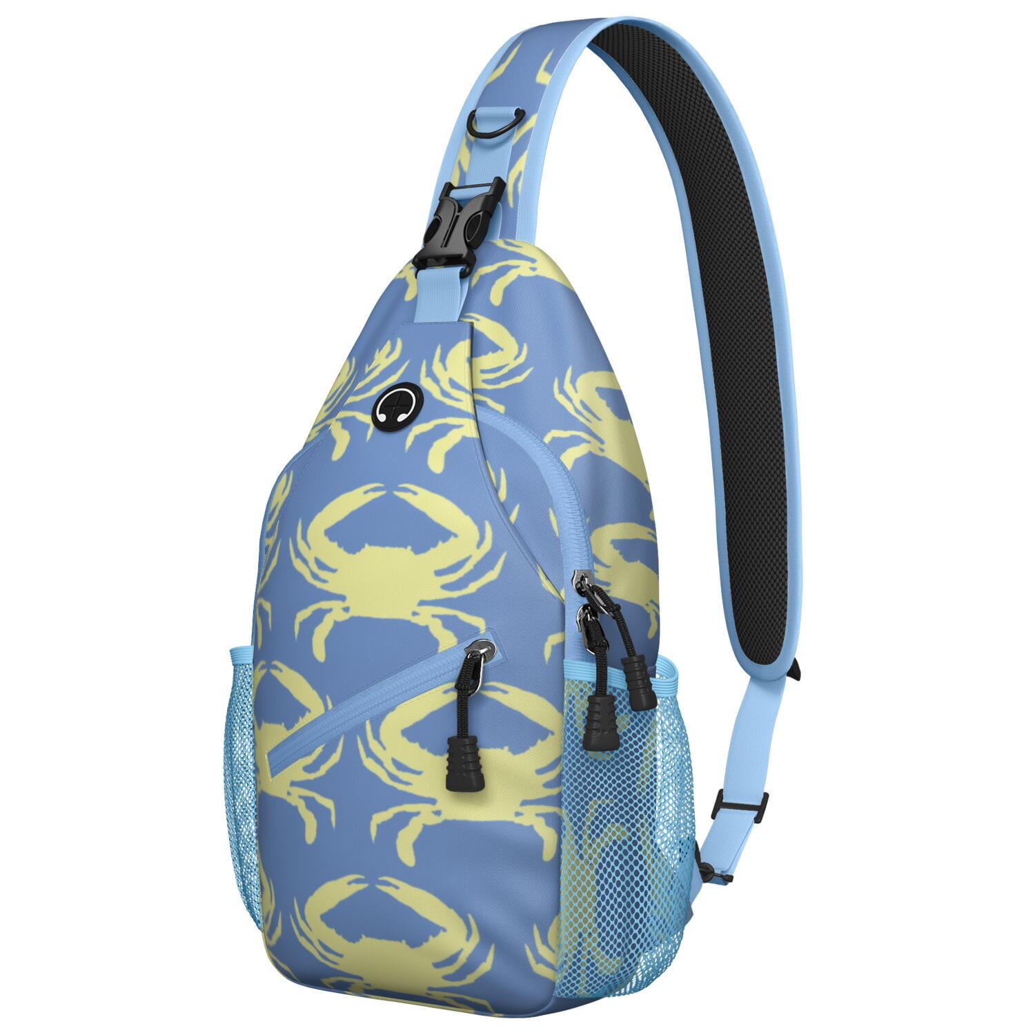Crab Sling Bag for Men & Women - Vintage Nautical Crossbody Chest ...