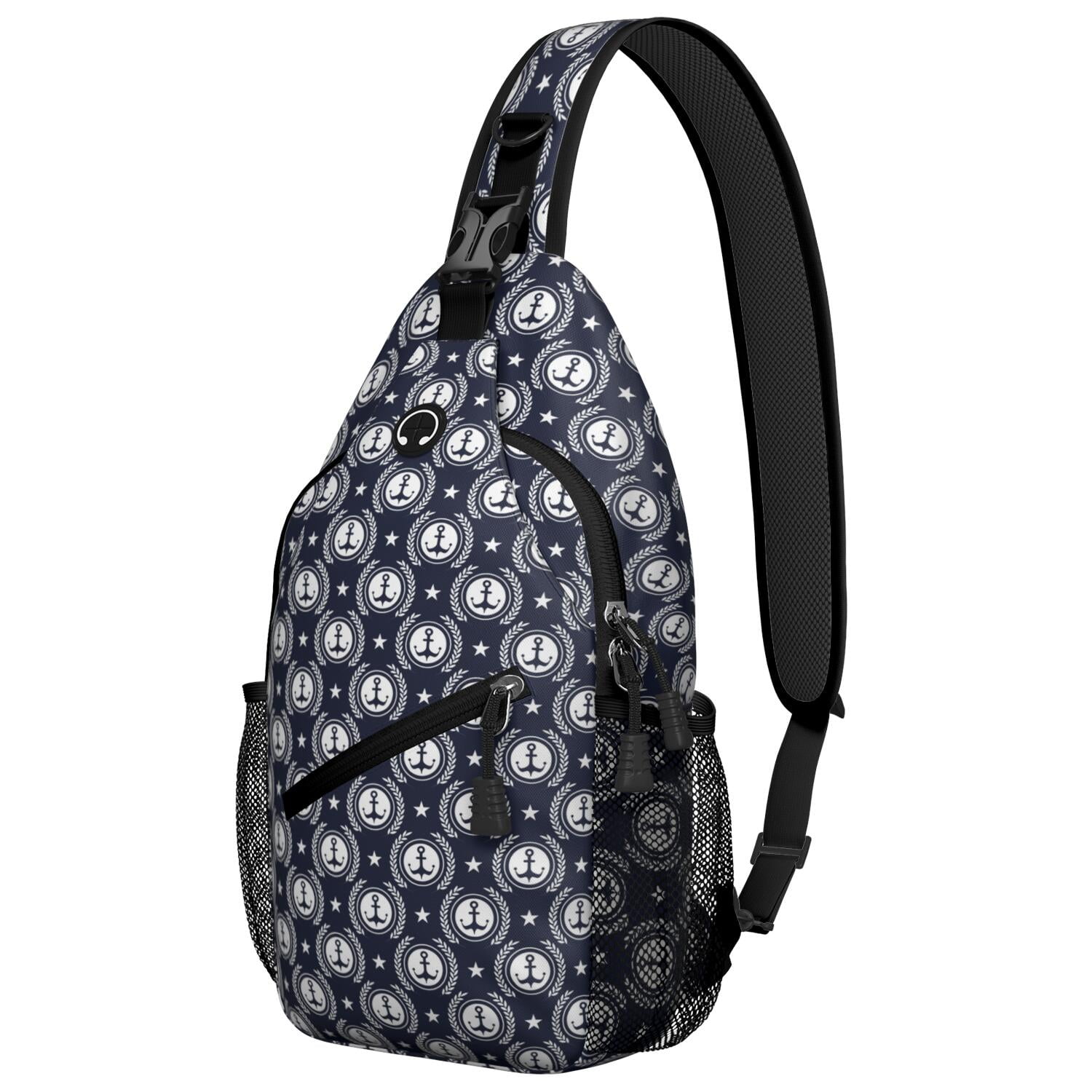 Crab and Tropical Sea Life Pattern Lightweight Sling Backpack Durable ...