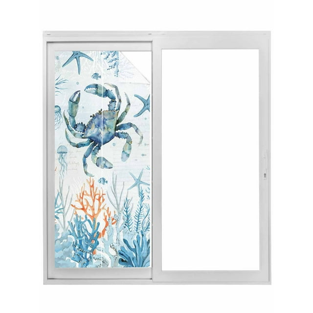 Crab Window Privacy Film Stained Glass Window Film Decorative Windows ...