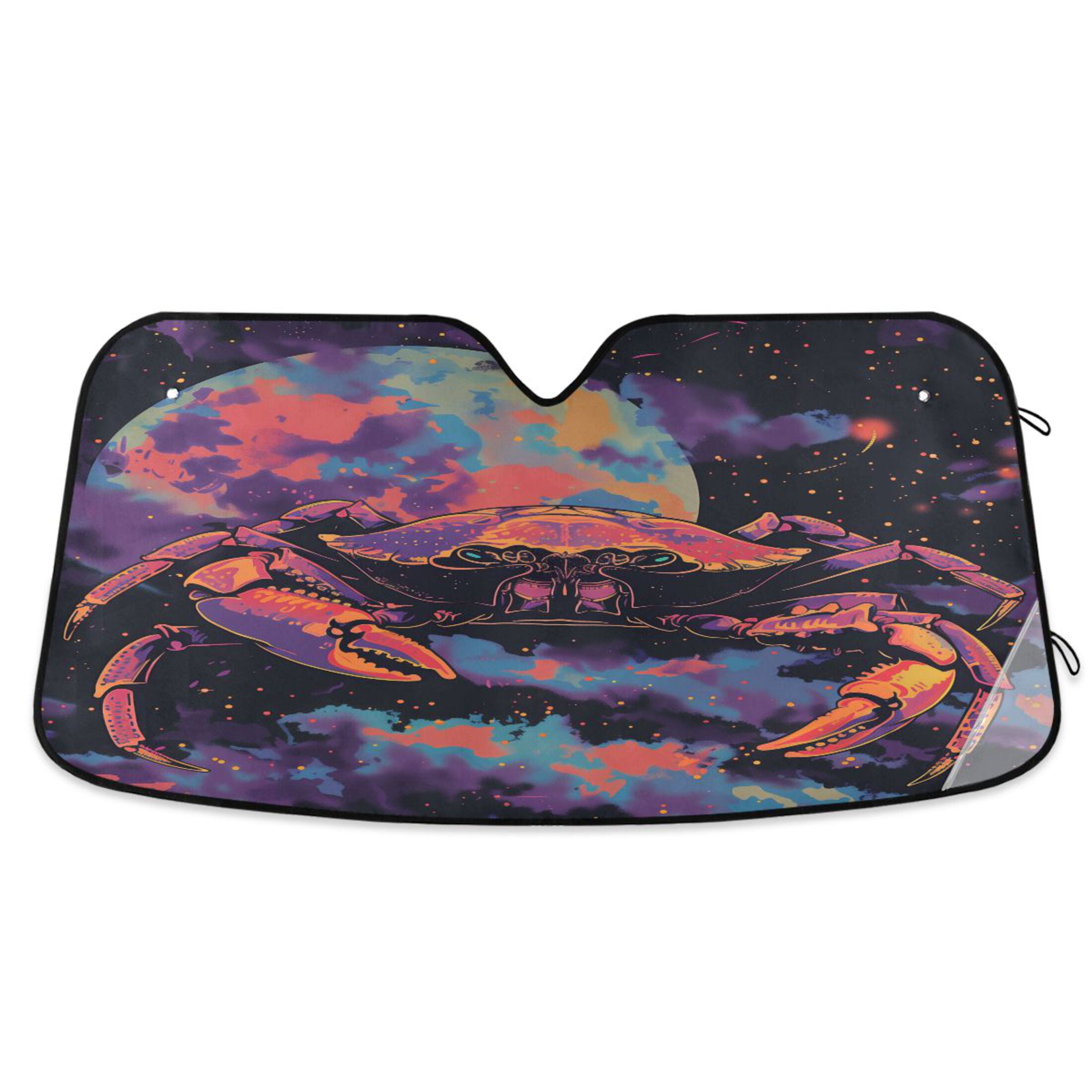 Crab in Space Car Windshield Sun Shade Foldable Car Front Window Visor ...