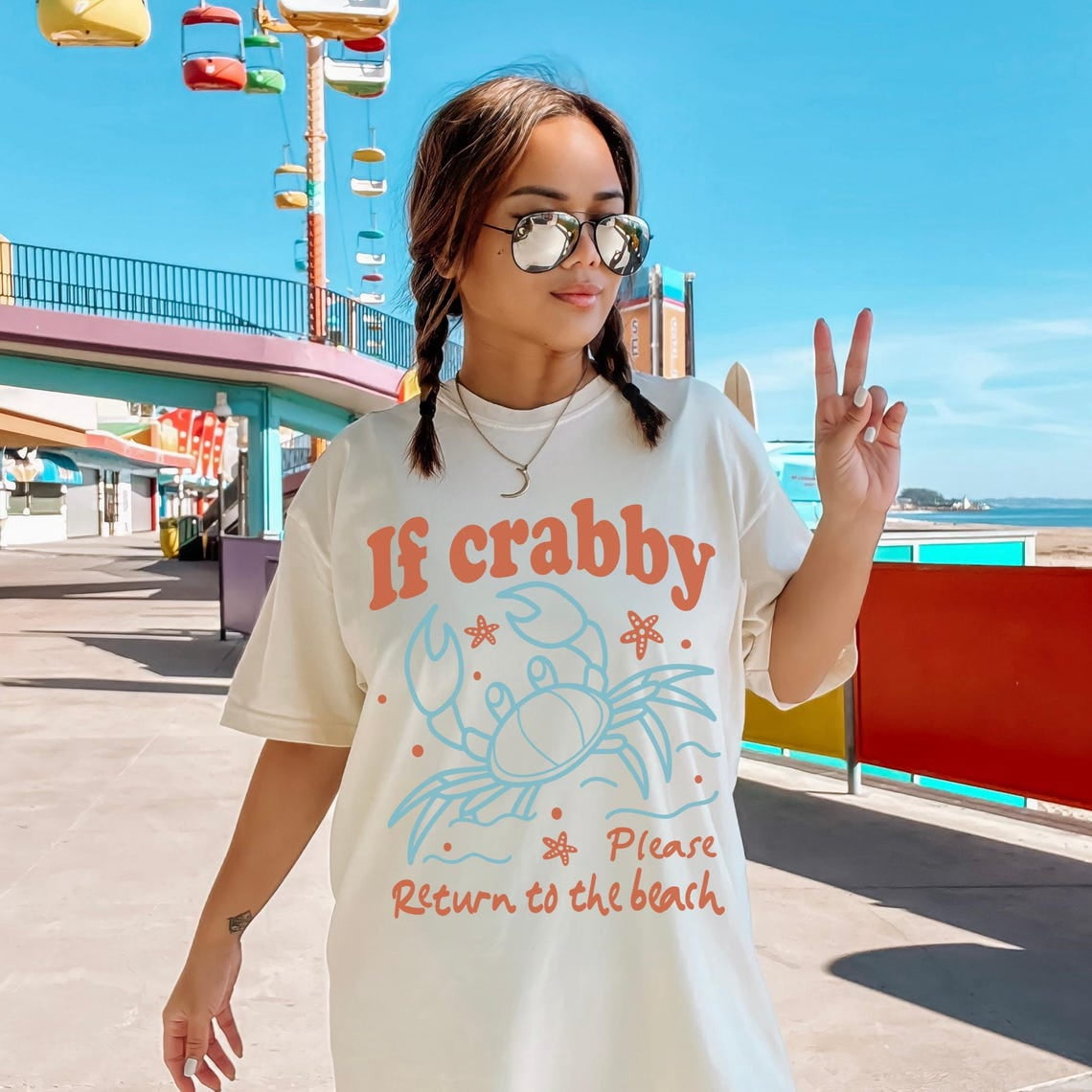 Crabby Beach Summer Vacation Graphic T Shirt - Walmart.com