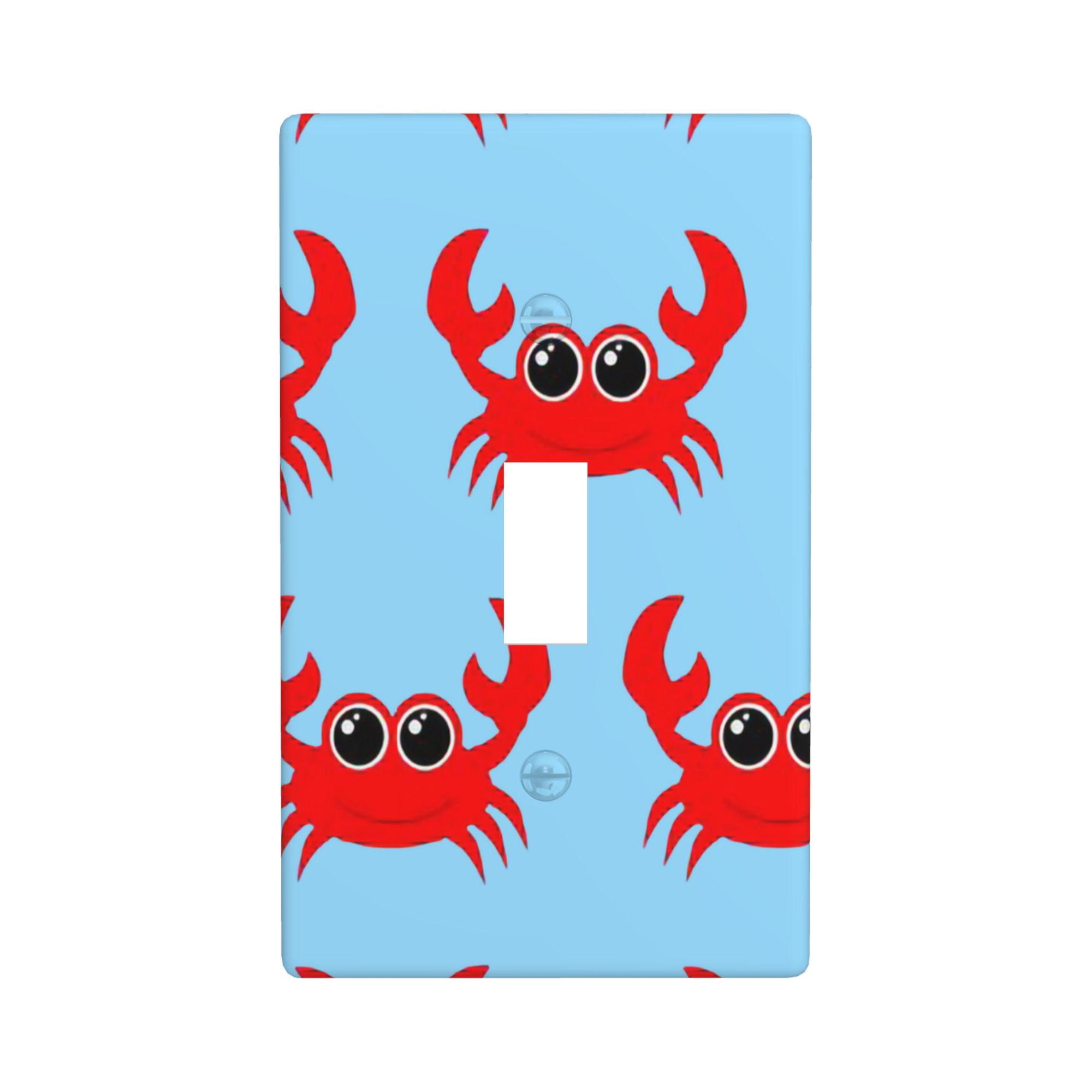 Crabby Crab Light Blue Single Toggle Light Switch Plate Decorative Wall ...