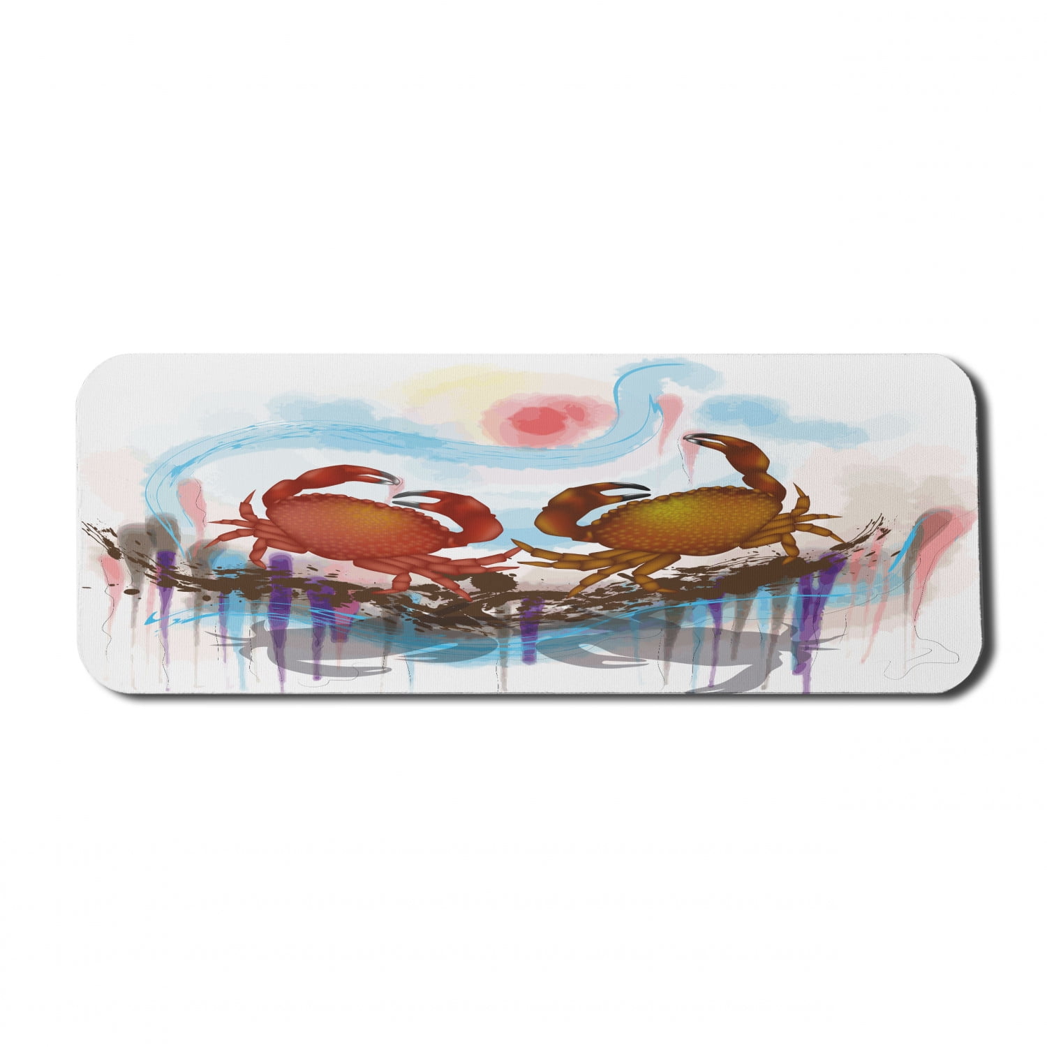 Crabs Computer Mouse Pad, Sea Animals Theme 2 Crabs Dancing on the ...