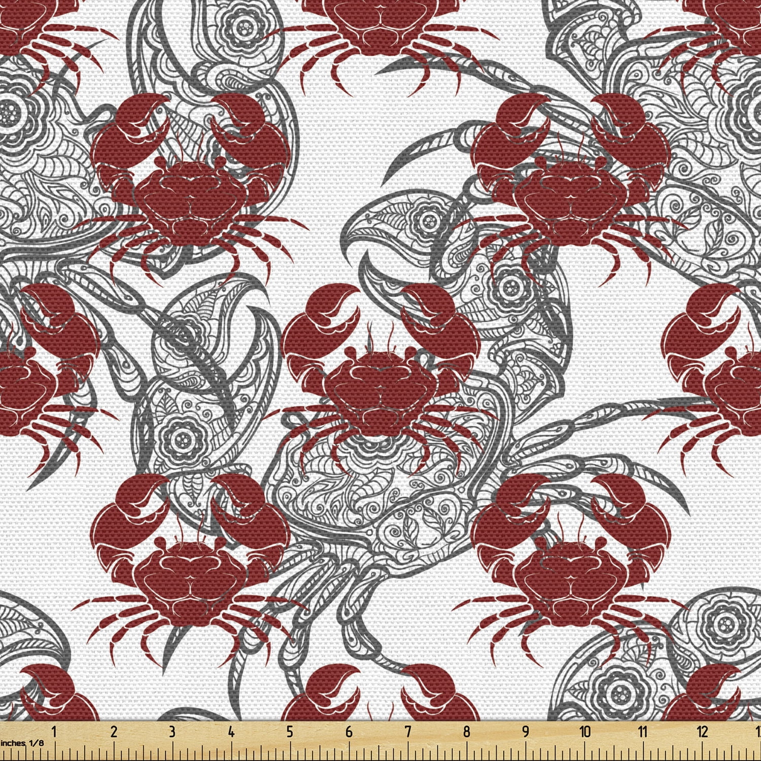 Ambesonne Sea Animal Fabric by the Yard Upholstery, Illustration of ...