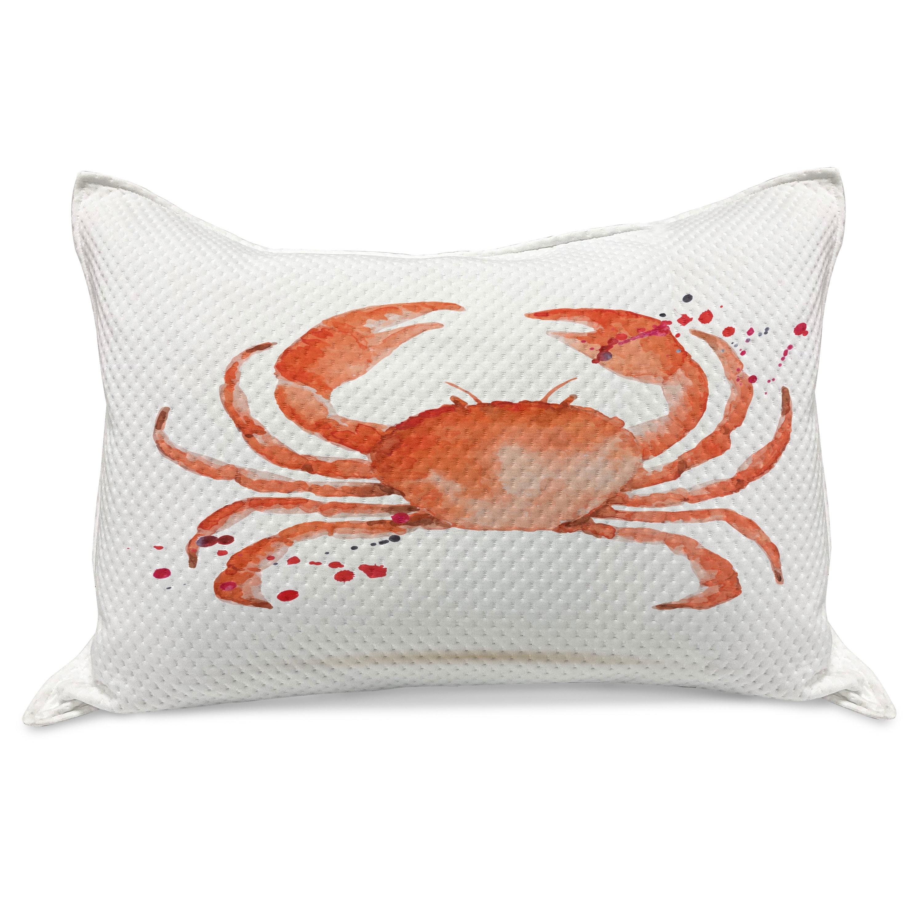Crabs Knitted Quilt Pillowcover, Sea Animals Theme in Watercolor Style ...
