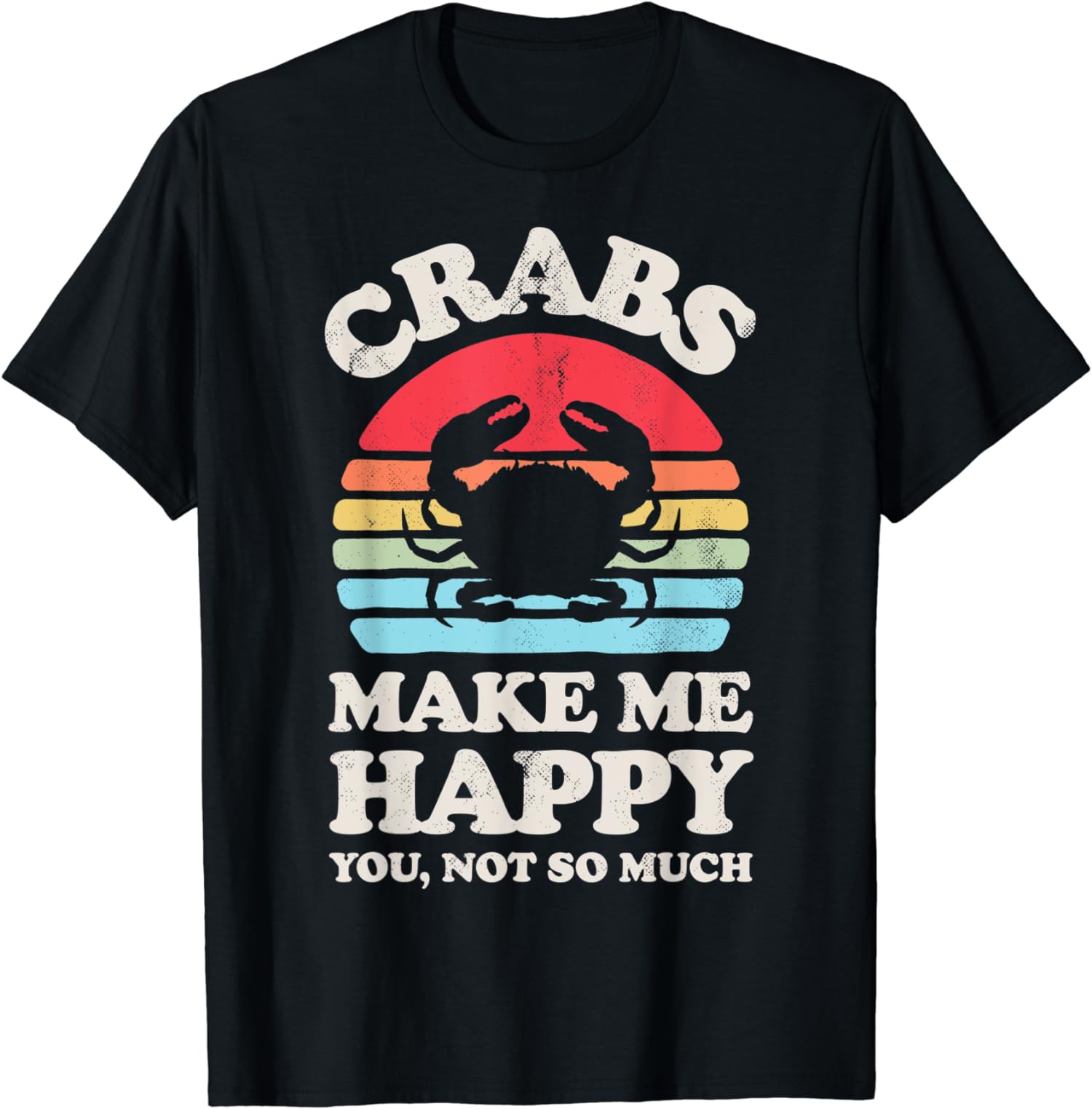 Crabs Make Me Happy Crab Sea Animal Seafood Lover Retro Men T-Shirt ...