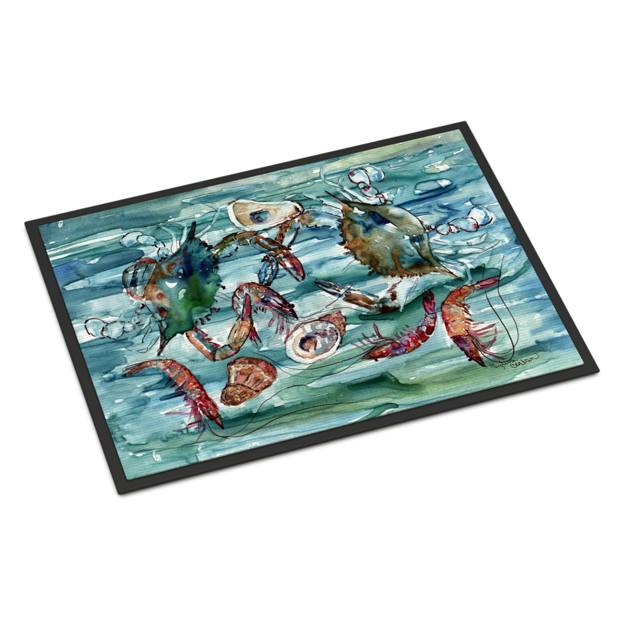 Crabs, Shrimp and Oysters in Water Door Mat - Walmart Business Supplies