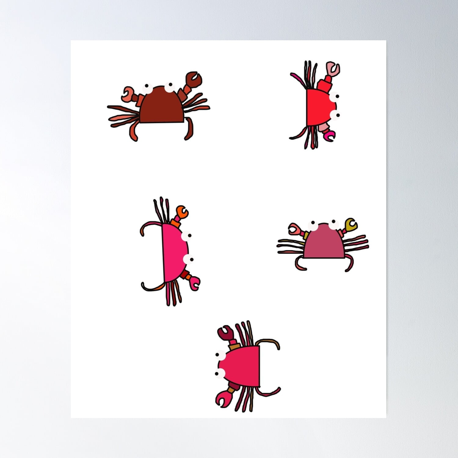 Crabs With A Great Sense Of Style Poster Wall Art, Modern Wall Decor ...