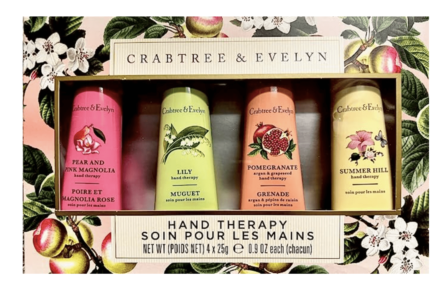 Crabtree & Evelyn Hand Therapy, 4-Pack 0.9oz: Pear/Pink Magnolia, Lily ...