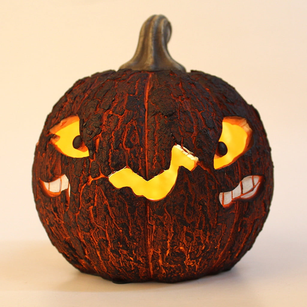 Crack Atmosphere Lamp Pumpkin Strange Lamp Night Small Portable Resin ...