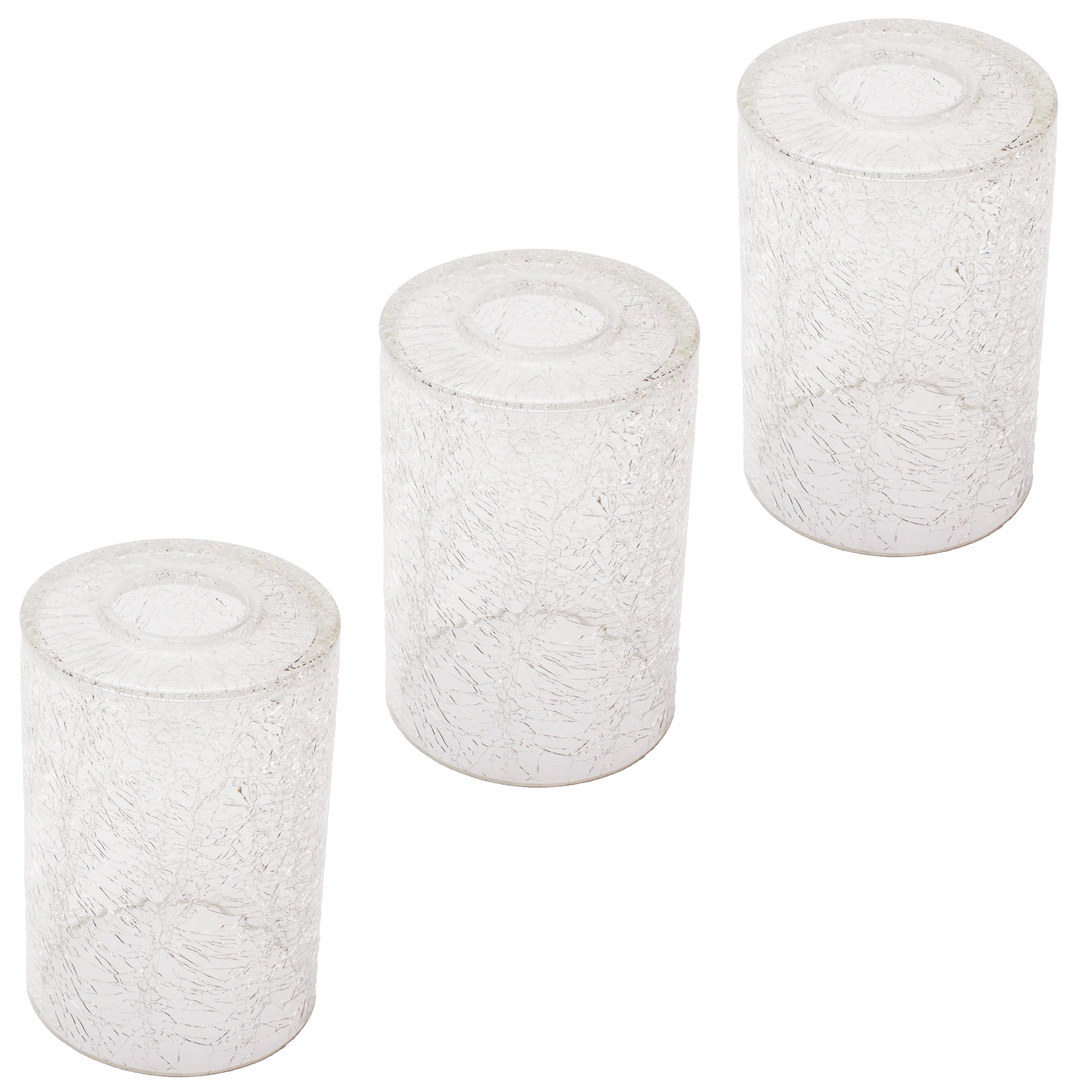 Crack Finish Glass Lamp Shade, 3 Pack LEDupdates Clear Crackle Finish ...