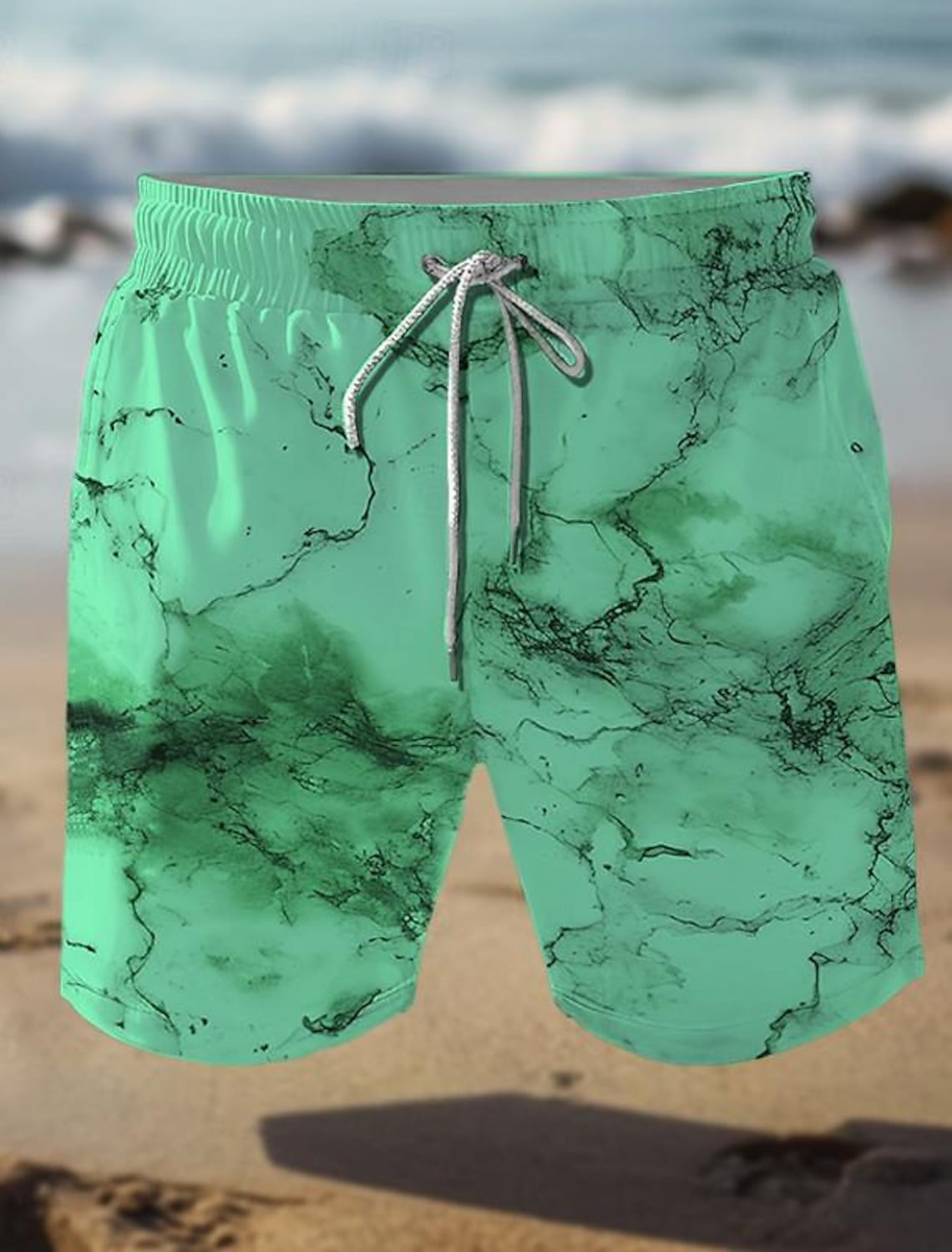 Crack Marbling Men's Resort 3D Printed Board Shorts Swim Trunks Elastic ...