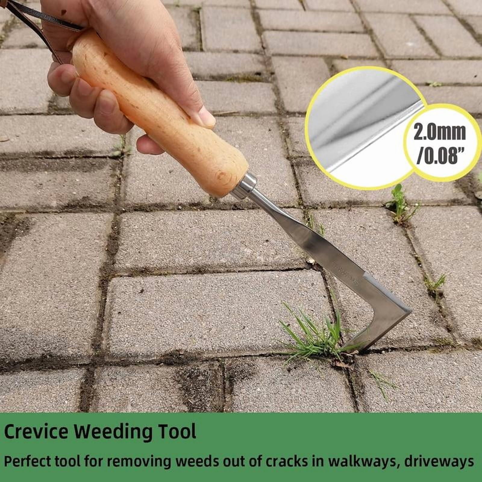 Crack Weeder Crevice Weeding Tool Stainless Steel Manual Weeder Beech Handle Gardening Tool ...