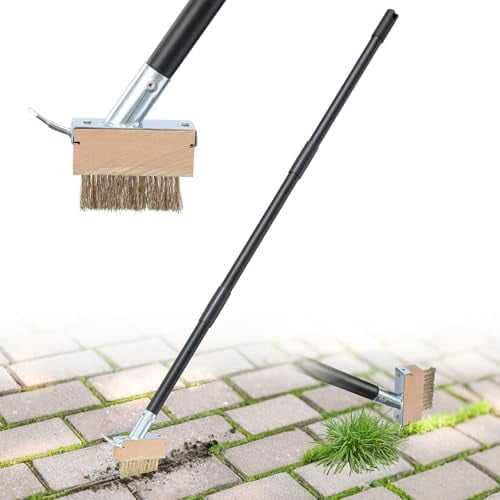 Crack Weeder Moss Remover Brush with 45 inch Handle,Manual Crevice ...