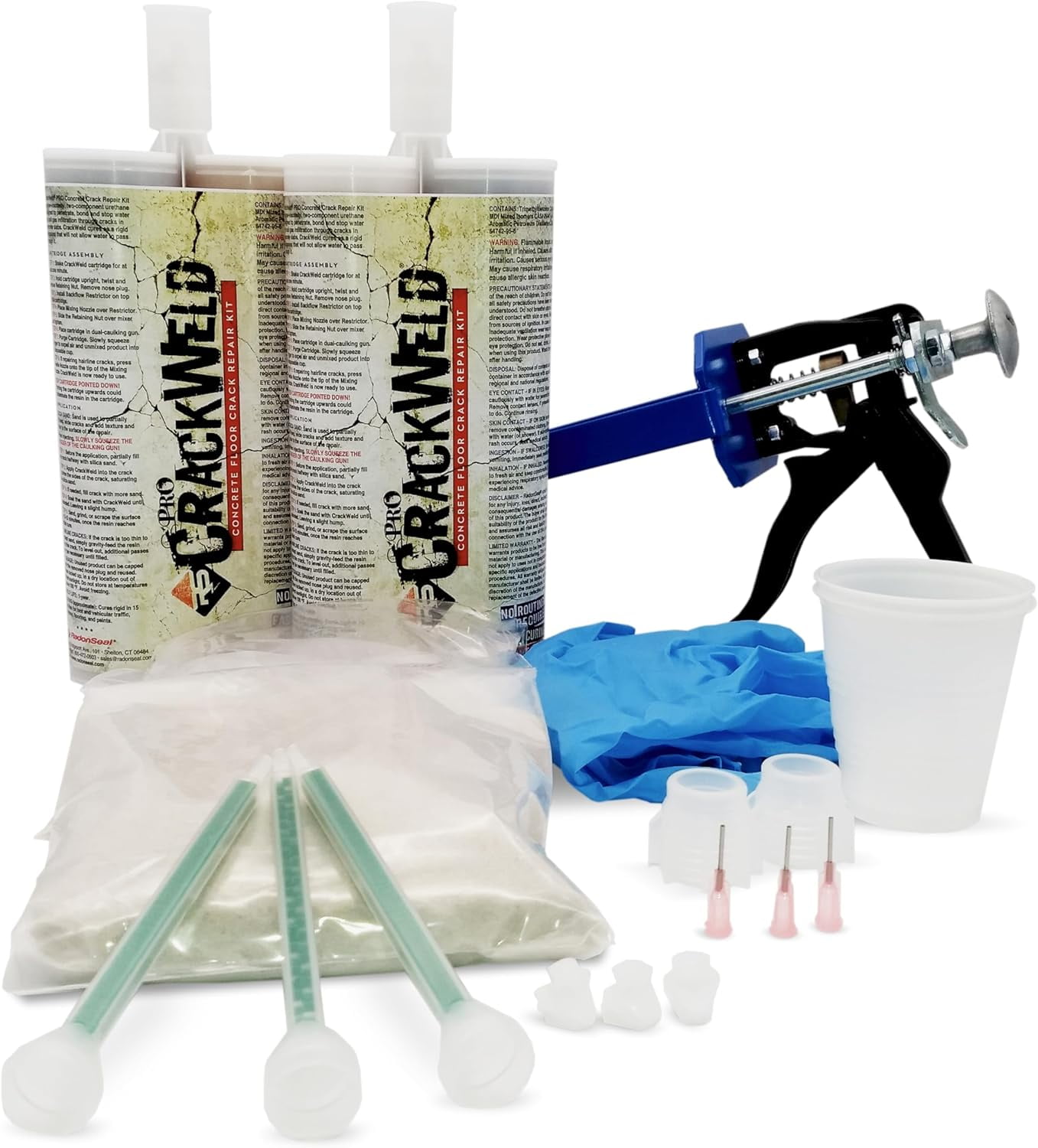 CrackWeld PRO Concrete Floor Repair Kit – Seal Cracks in Basement Slabs ...
