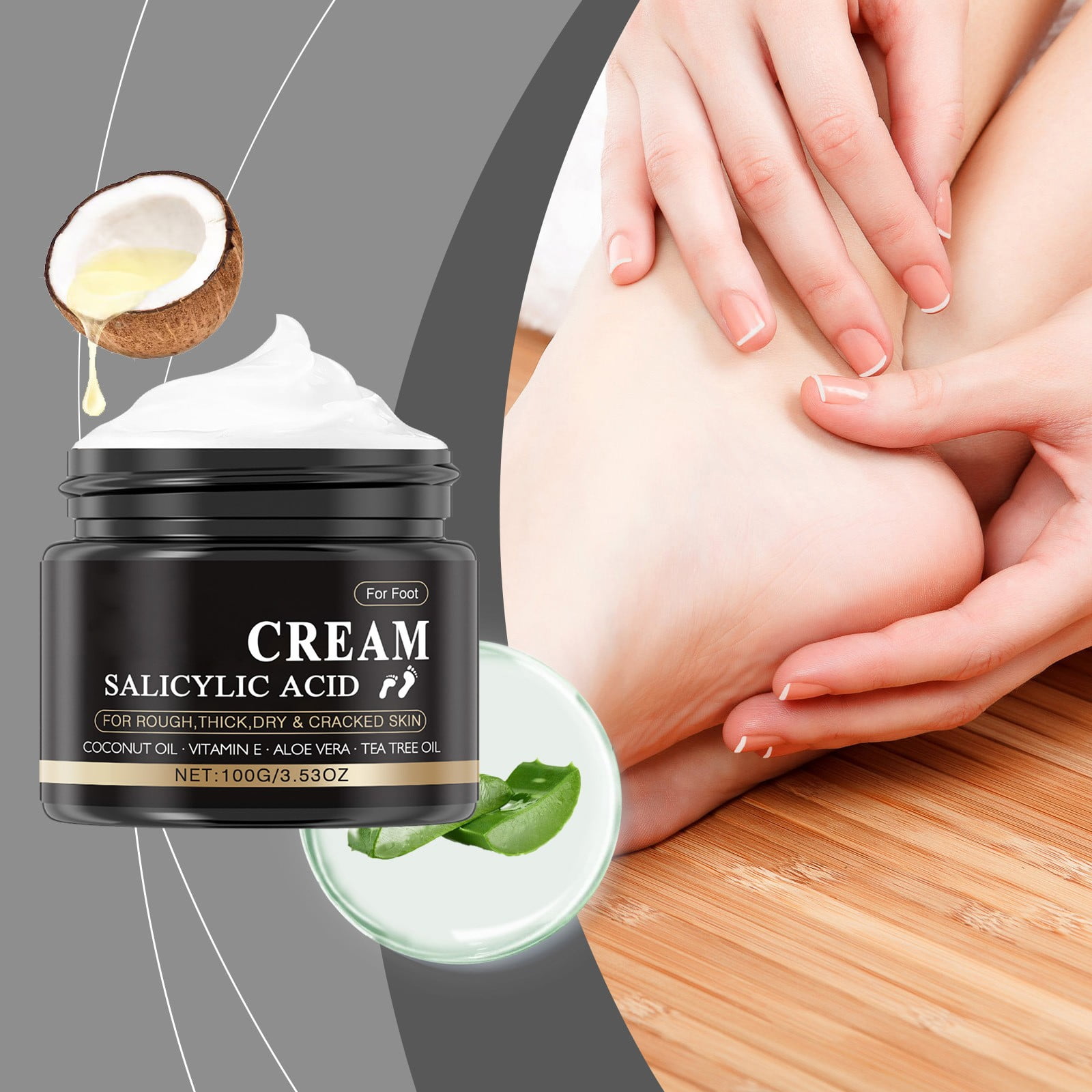 Cracked Heel Repair Cream - Hydrating Foot Cream for Dry, Rough Skin, Callus Remover with Aloe ...