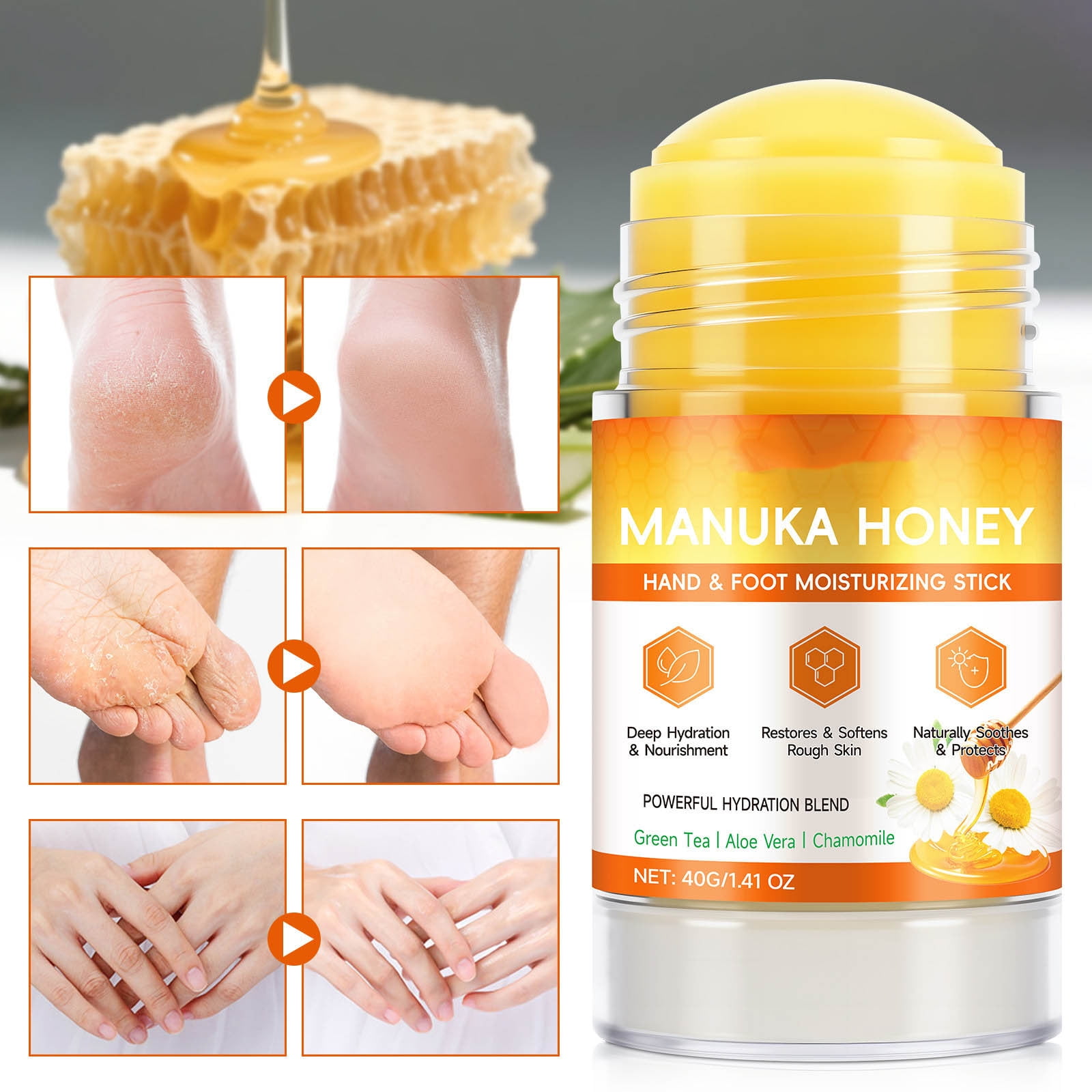 Cracked Heel Stick Balm, Manuka Honey Heel Stick For Cracked Feet, Manuka Honey Hand Cream ...
