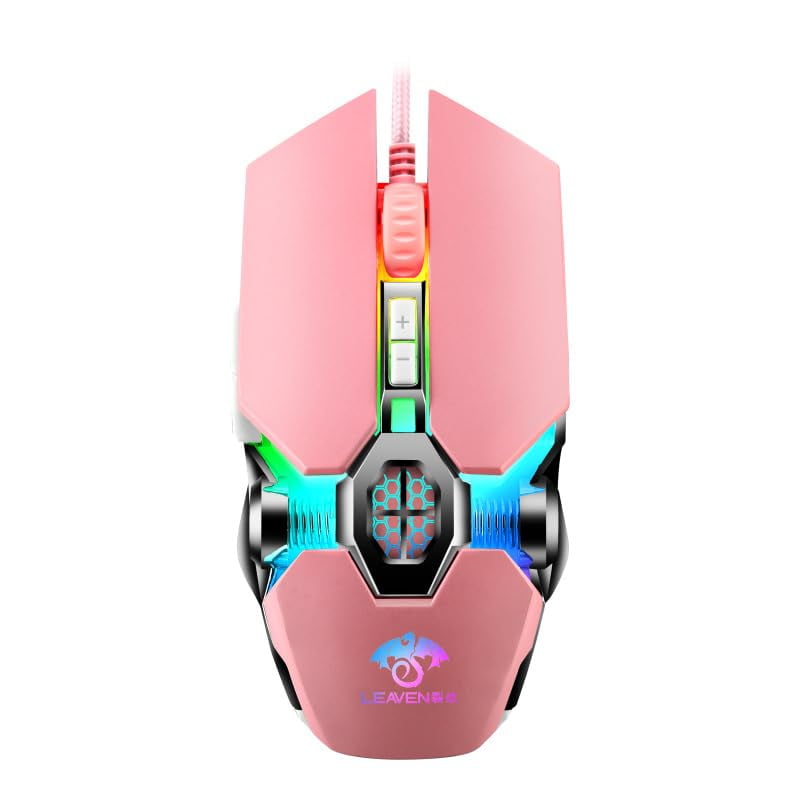 Cracked Pattern RGB Gaming Mouse Wired, 7 Programmable Buttons ...