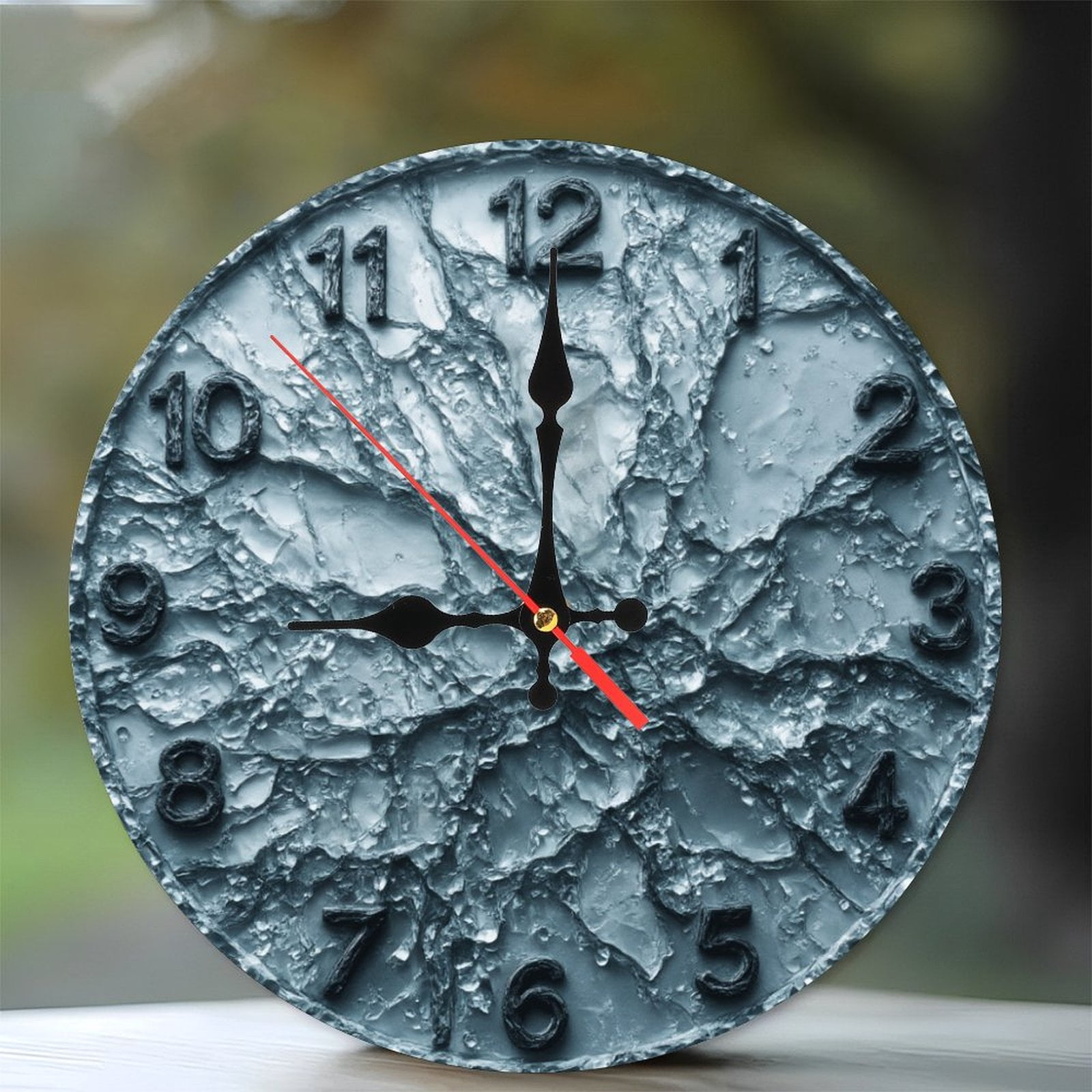Cracked Texture Wall Clock Home Decor 10-Inch Silent Wooden Wall Clock ...