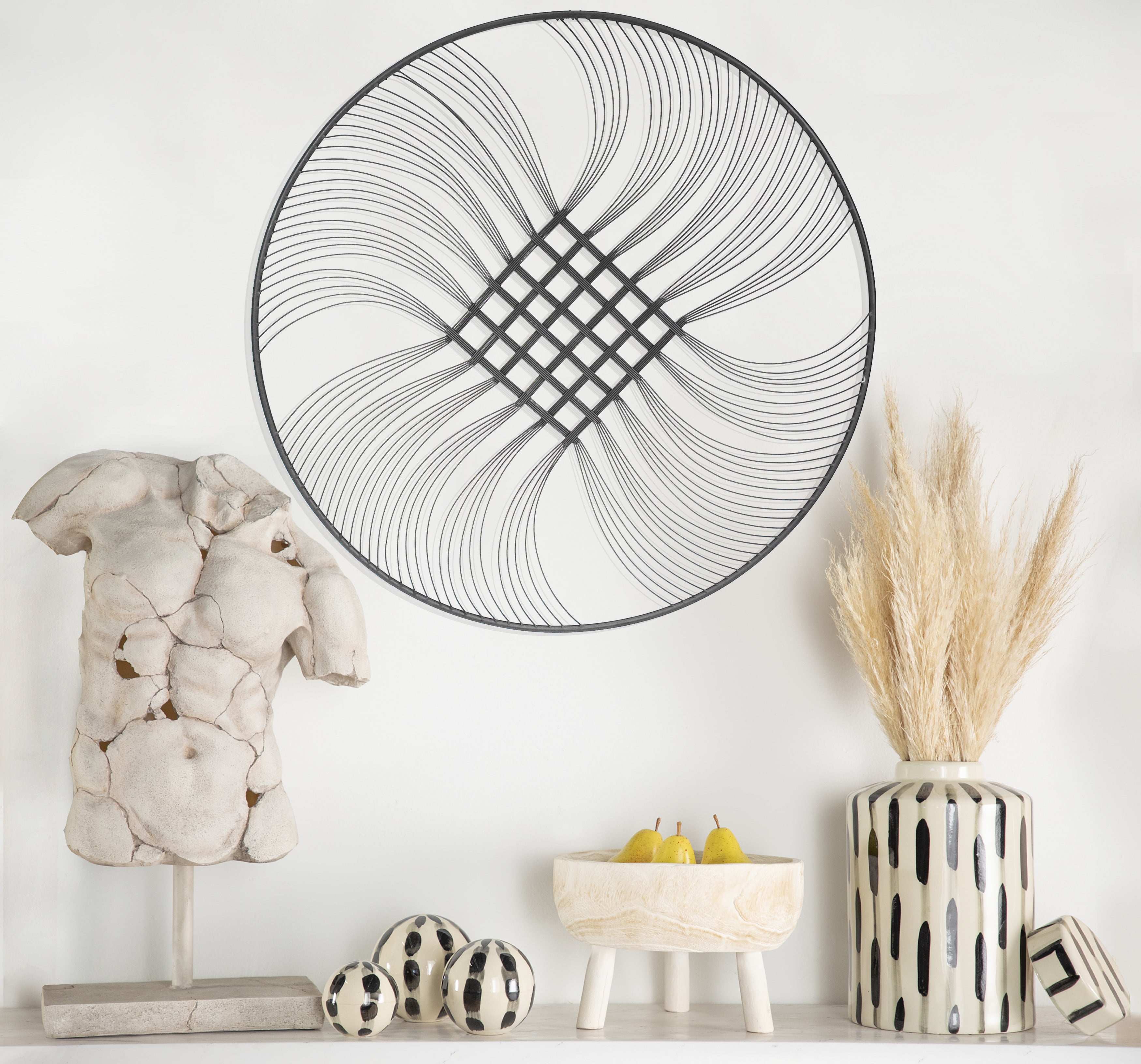 Cracked Torso Sculpture - Modern Artistic White Polyresin Decorative ...