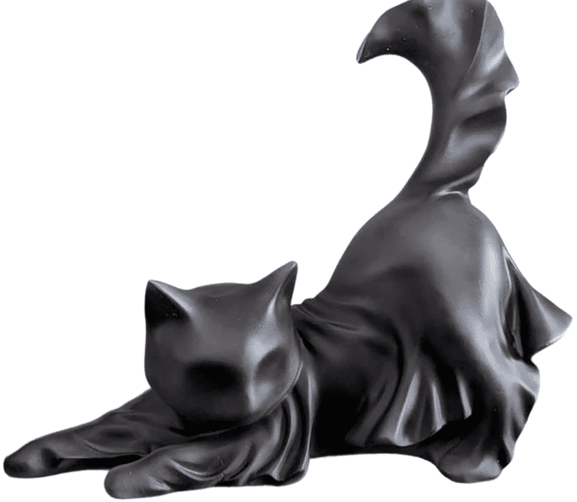 Cracker Barrel 2025 Halloween Ghost Cat Figurine Black Statue Decor ...