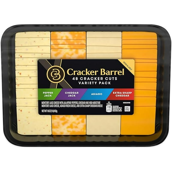 Cracker Barrel Cracker Cuts Pepper Jack, Cheddar Jack, Asiago & Extra ...