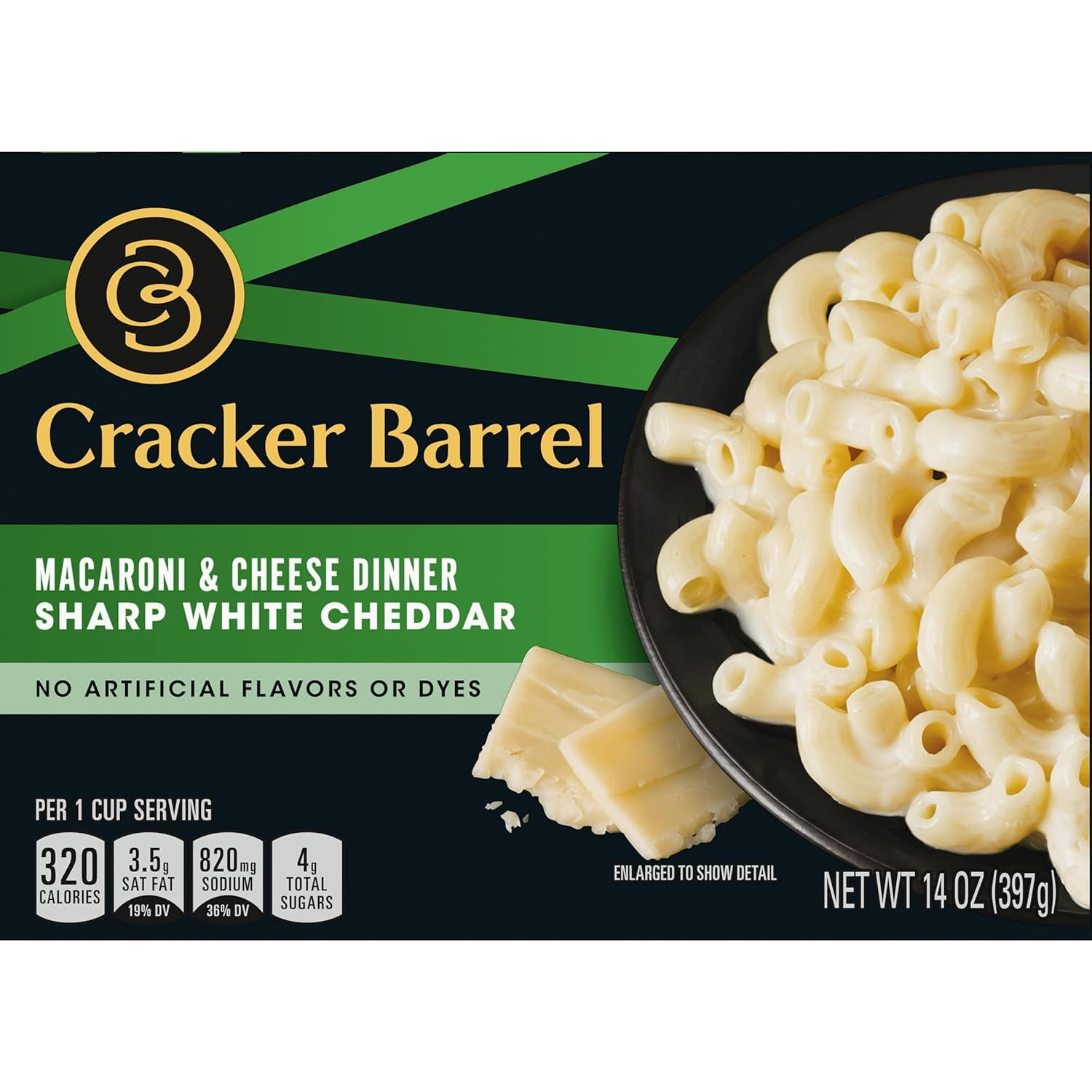 Cracker Barrel Sharp White Cheddar Macaroni & Cheese Dinner, 14 oz Box ...