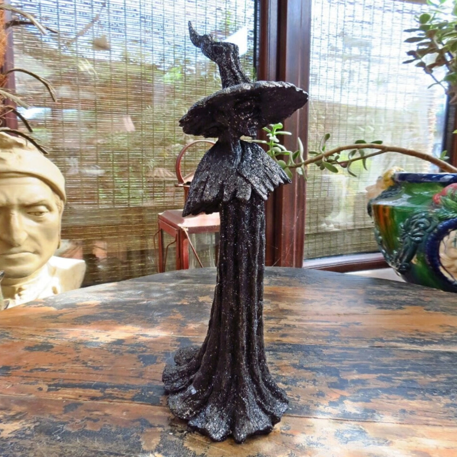 Cracker Barrel Witch Statue 2025 New Tree Branch,Black Witch Statue ...