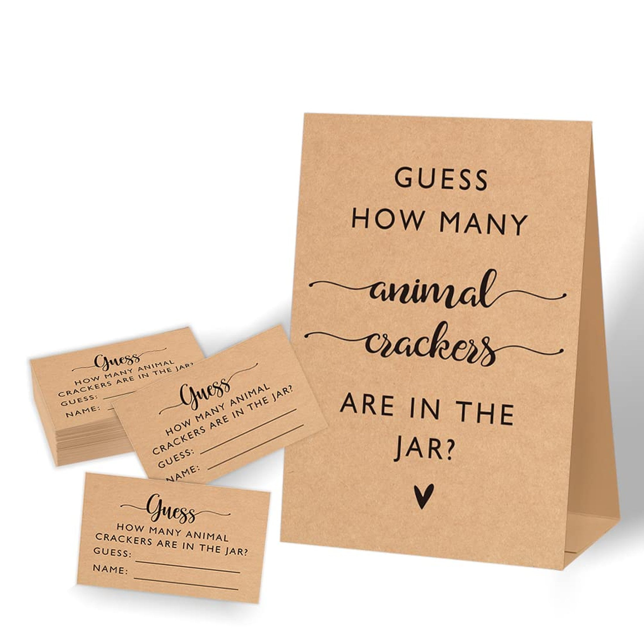 Cracker Count Challenge: Engaging Baby Shower Game with 50 Kraft Cards ...
