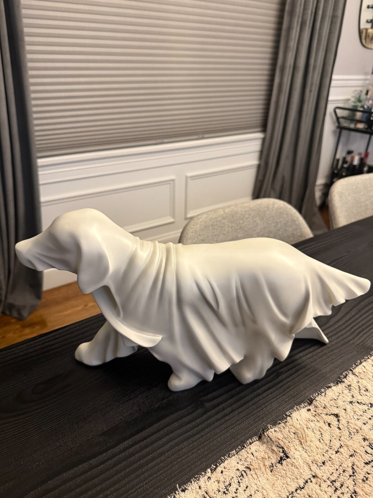 Cracker GHOST DOG FIGURINE Barrel 10" Ghost Dog Figurine Halloween ...