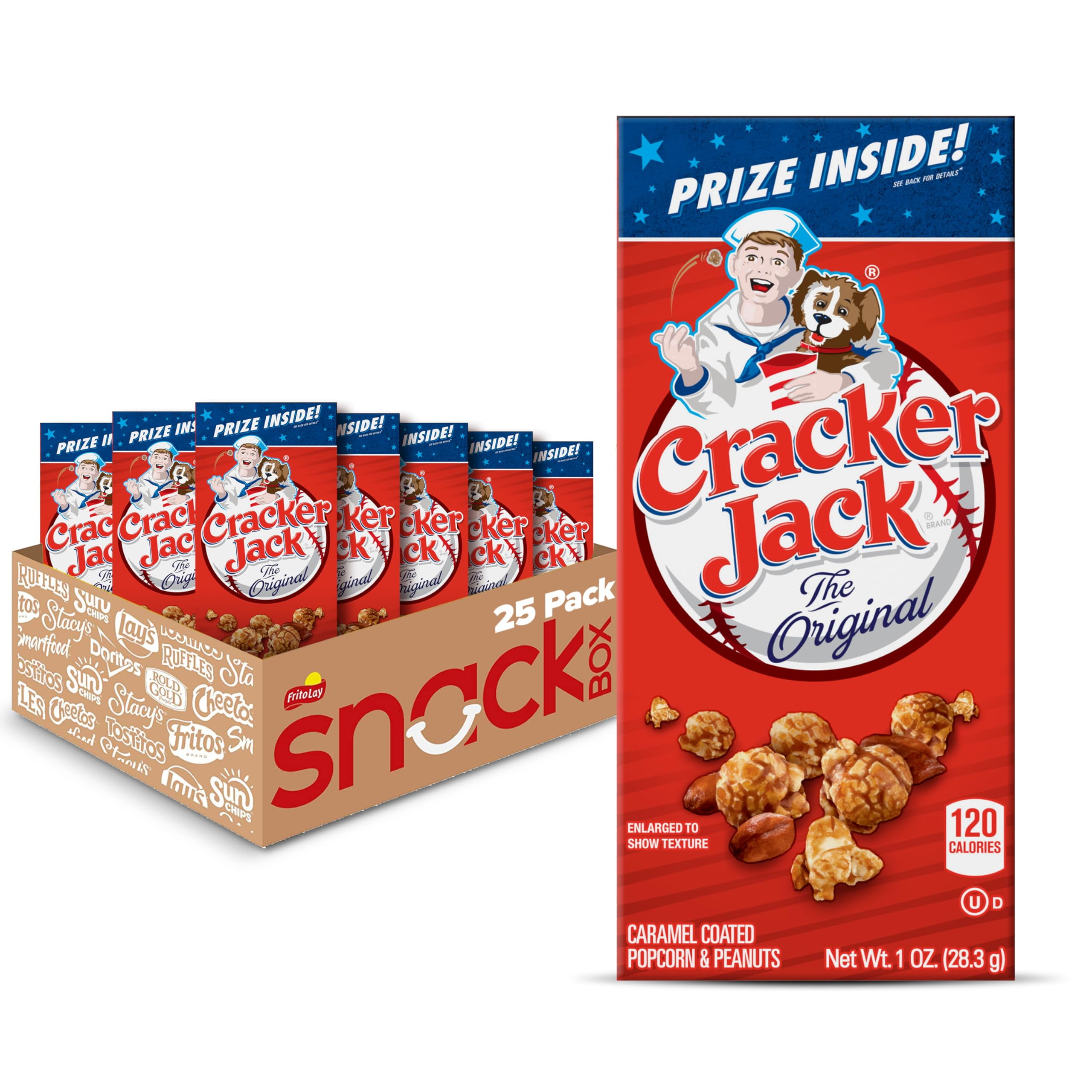 Cracker Jack Caramel Coated DMF15 Popcorn & Peanuts, Original, 1 Ounce ...
