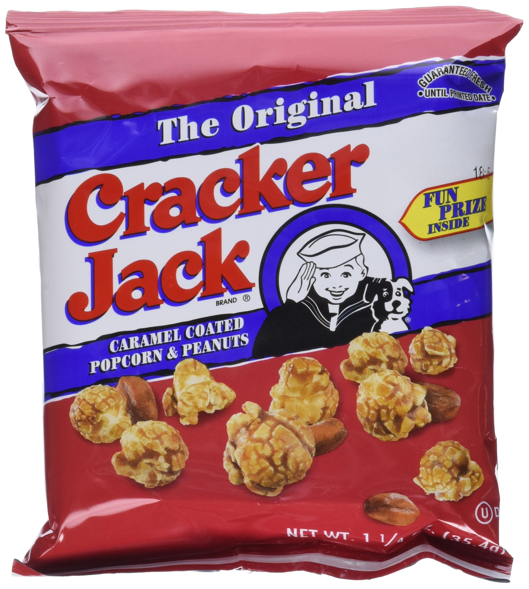 Cracker Jack Caramel Coated YYF14 Popcorn & Peanuts 1.25 Oz. Bags (7 ...