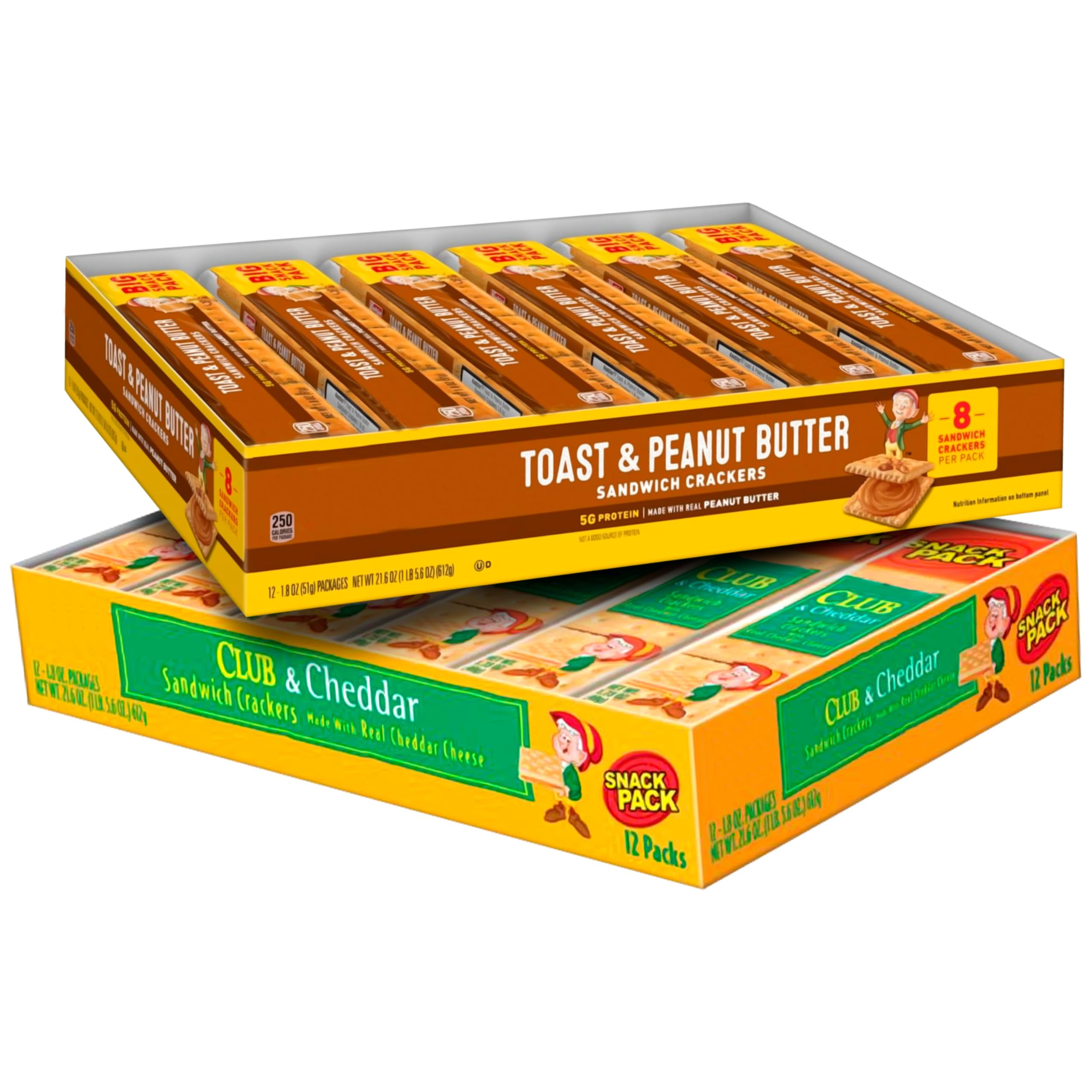 Crackers Variety Pack, Toast RRF12 & Peanut Butter and Club & Cheddar ...