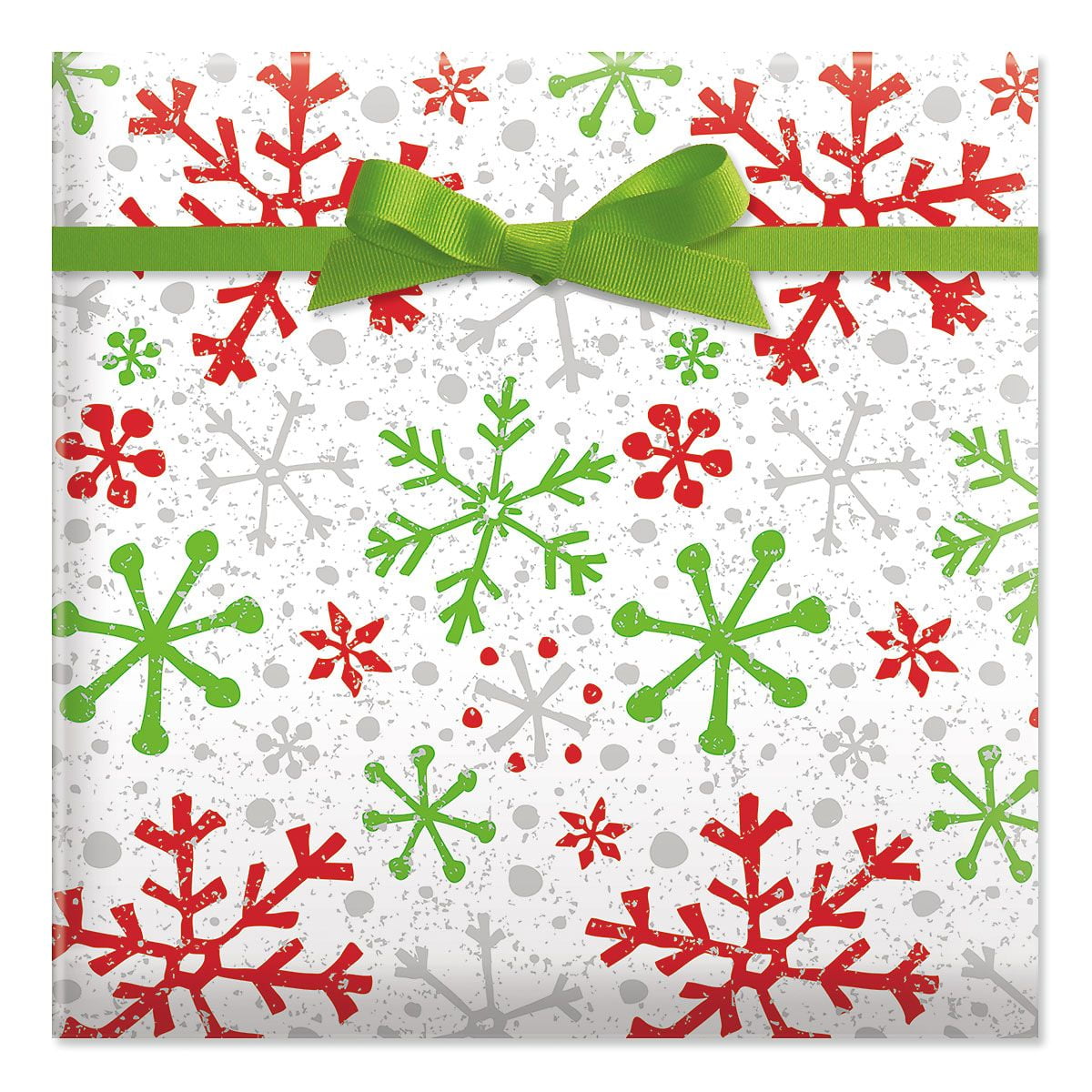 "Current's Thick Crackle Snow Red Jumbo Christmas Gift Wrap - 23"" x 32 ...