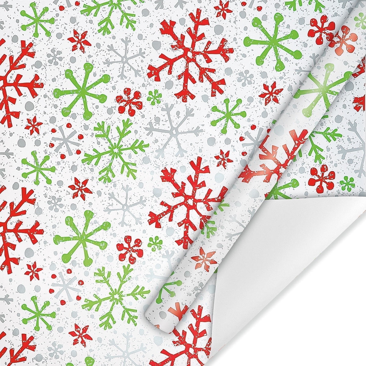 "Current's Thick Crackle Snow Red Jumbo Christmas Gift Wrap - 23"" x 32', 61 Sq Ft, Heavyweight ...
