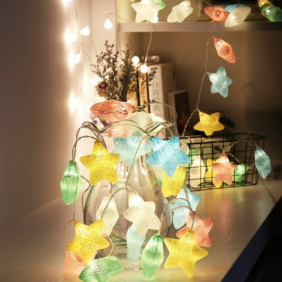 Crackle Star Lights Colorful Flashing String Lights For Holiday Room ...