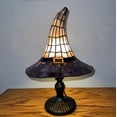 Crackr 2026 Stained Glass Witch Hat Lamp Viral Handcrafted Halloween ...