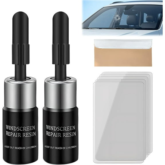 Upgraded 4 Bottles Glass Crack Repair Kit, Windshield Crack Repair Kit ...