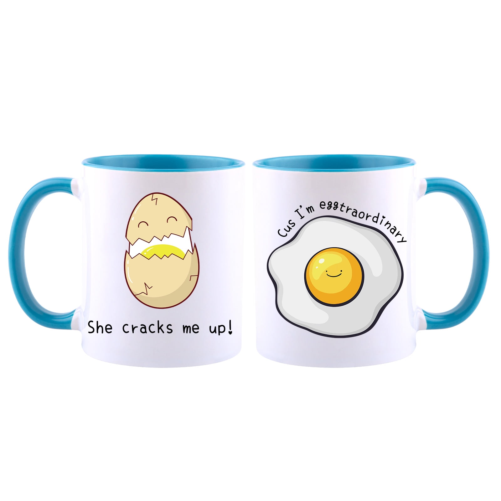 She Cracks Me Up! Cus I’m Eggtraordinary Coffee Mugs,Blue Coffee Cup ...