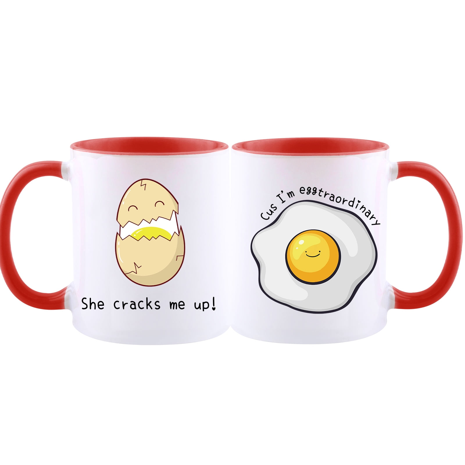 She Cracks Me Up! Cus I’m Eggtraordinary Coffee Mugs,Red Coffee Cup ...