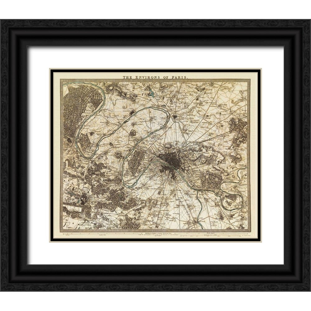 Cradock 14x12 Black Ornate Wood Framed with Double Matting Museum Art ...