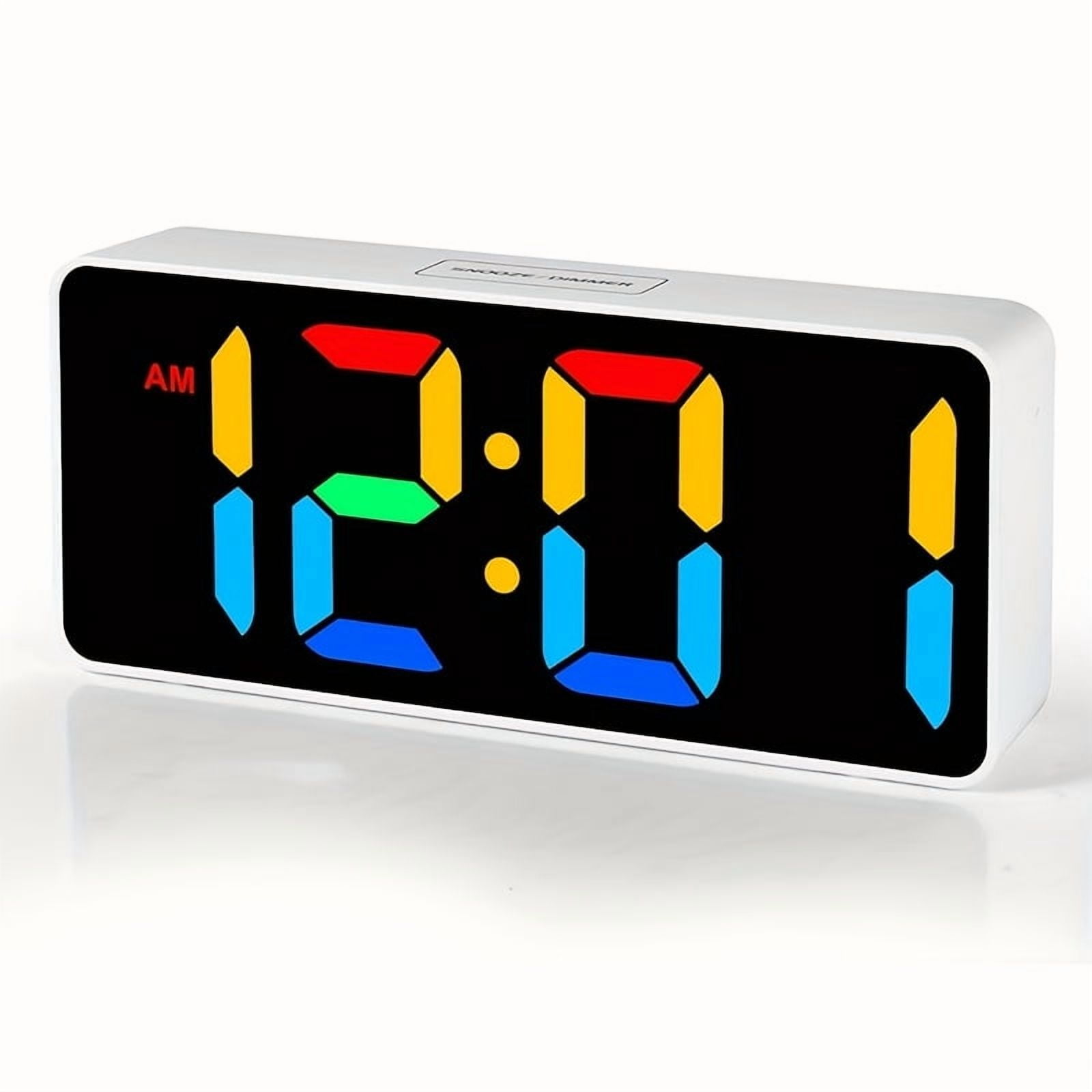 Craf Small LED Digital Alarm Clock with RGB Backlight, 10 Colors ...
