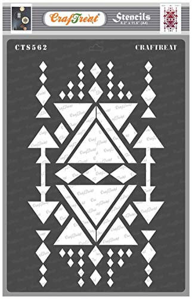 CrafTreat Aztec Design Stencil for Painting and Crafting - 8.3"x11.7 ...