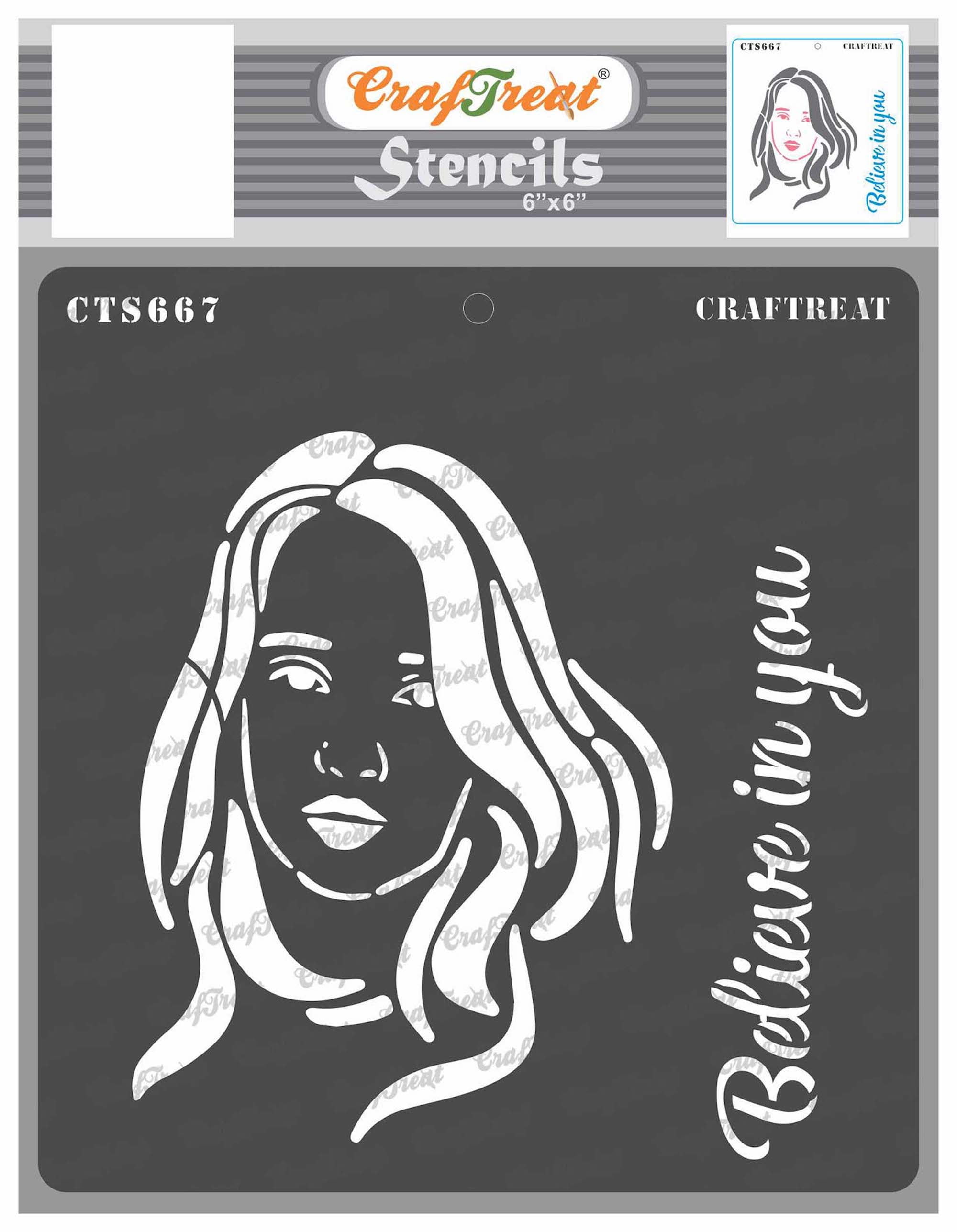 CrafTreat Be Strong Woman Stencil for Journaling and Crafting - 4"x8 ...