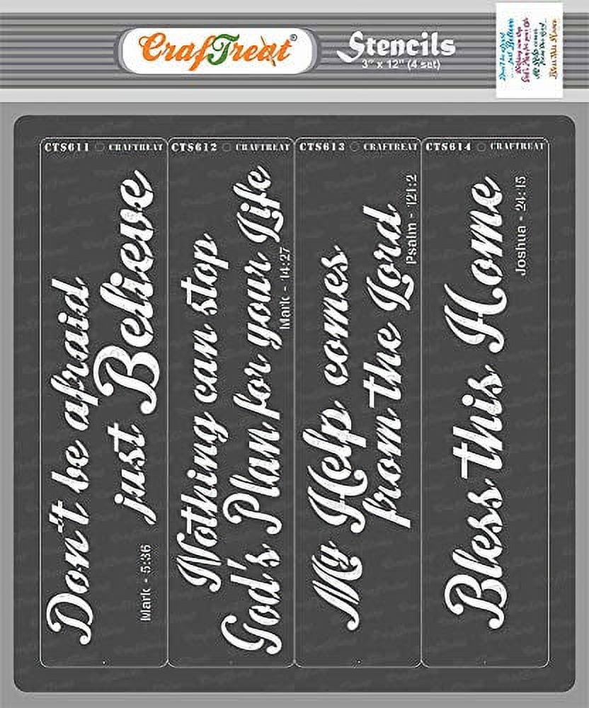 CrafTreat Bible Quote Stencils for Painting on Wood, Canvas, Paper ...